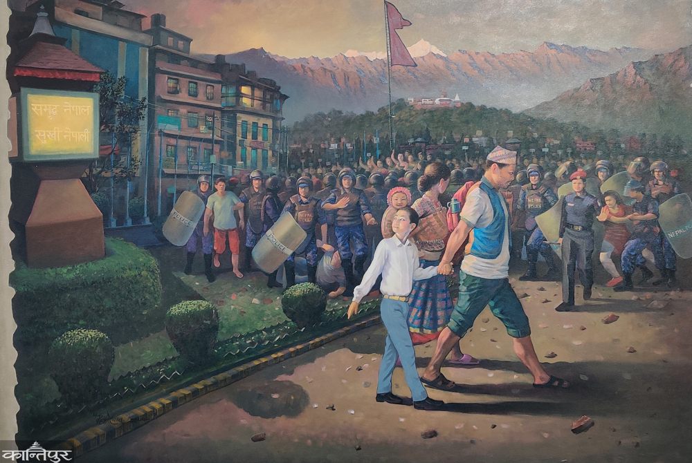 चित्रकलामा ‘समृद्ध नेपाल सुखी नेपाली’- कला - कान्तिपुर समाचार