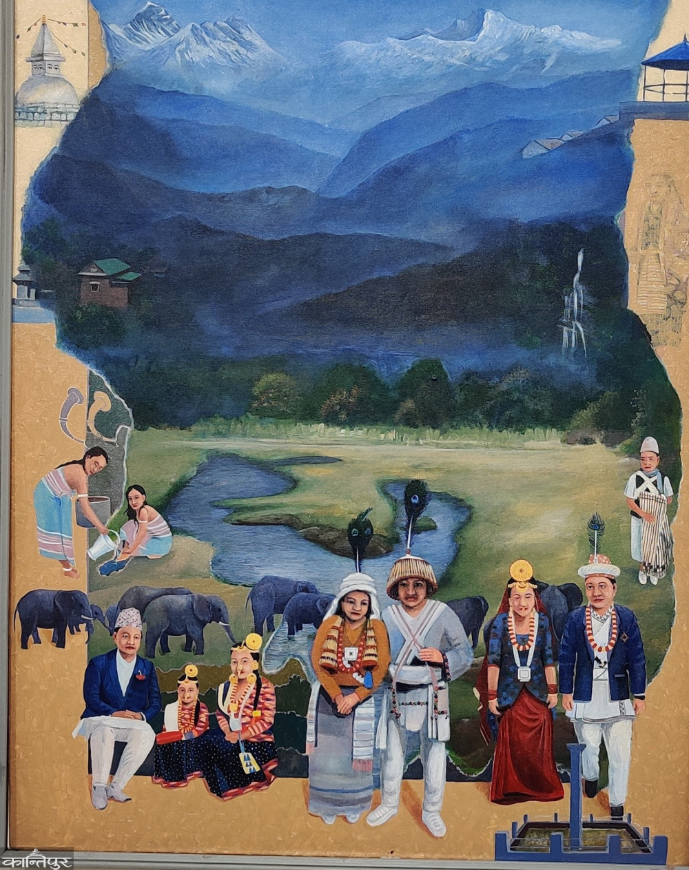 चित्रकलामा ‘समृद्ध नेपाल सुखी नेपाली’- कला - कान्तिपुर समाचार