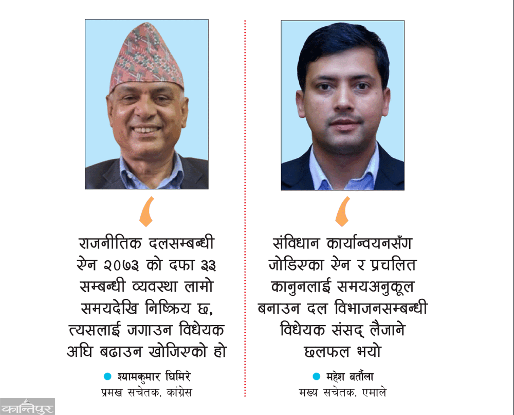 The government is bringing a bill, not an ordinance to divide the party ...